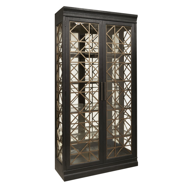 Pulaski 4 Shelf Display Cabinet With Decorative Glass Doors | Wayfair Pulaski 4 Shelf Display Cabinet With Decorative Glass Doors | Wayfair